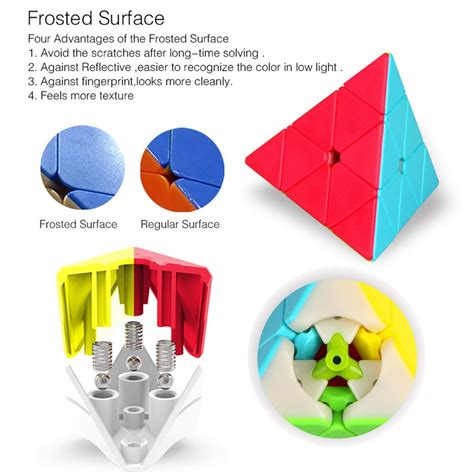 Pyraminx Pyramid 3x3x3 Triangle Cube 3x3 High Speed Stickerless Puzzle Cube Game Toy Multicolor