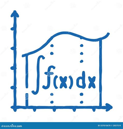 Integration Math Data Science Icon Doodle Illustration Stock Vector