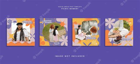 Premium Vector Set Of Modern And Groovy Social Media Post Template