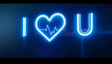 Neon Heartbeat Love Declaration I Love You Stock Illustration Illustration Of Light
