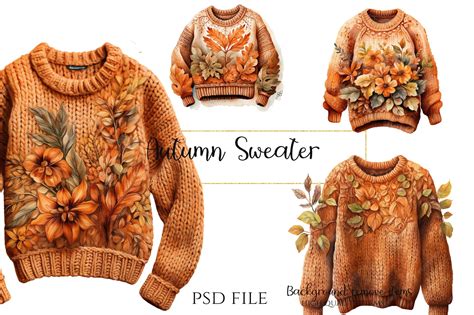 Premium Psd Autumn Sweater Png Psd Fall Season Clothing Clipart
