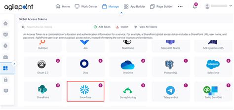 example how to update an access token for snowflake