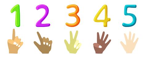 정신 수학 학교 스튜디오 수학 코스 창조적 인 아이들을위한 숫자와 손가락 계산의 집합 수학 웹 및 모바일 웹 사이트 개발을위한 현대 디자인 벡터 일러스트 레이션 개념 0에