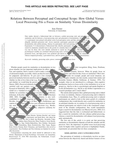 Relations Between Perceptual And Conceptual Scope How Global Versus