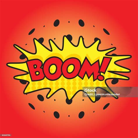 붐 만화 음향 효과입니다 단어와 만화 만화 식 사운드 거품 음성 소리 벡터 일러스트 레이 션 격언에 대한 스톡 벡터 아트 및