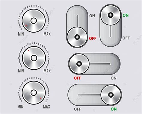 Ui Kit Elementsslider Toggle Set Knob Style Ui Vector Knob Style Ui PNG And Vector With