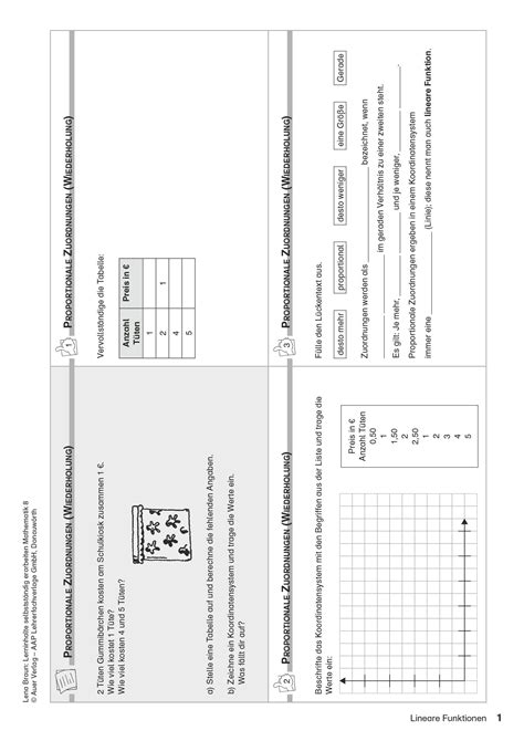 Sekundarstufe Unterrichtsmaterial Mathematik Themenübergreifend Lineare