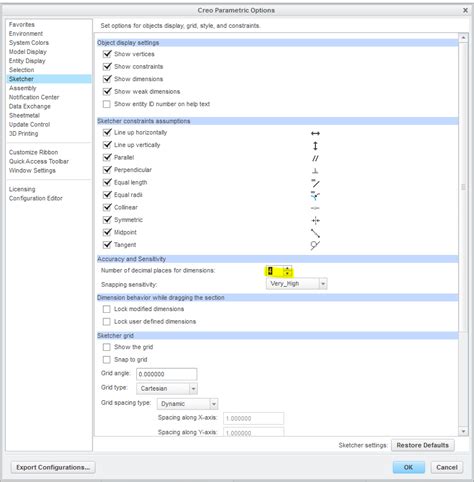 Solved Modifying Sketcher Options Ptc Community