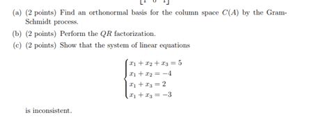 Solved 5 Consider The Following Matrix 1 0 1