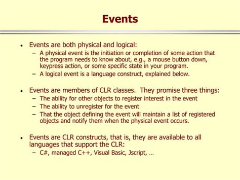 Delegates And Events In Dot Net Technology Ppt