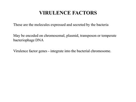 Infection And Bacterial Virulence Factors Pptx