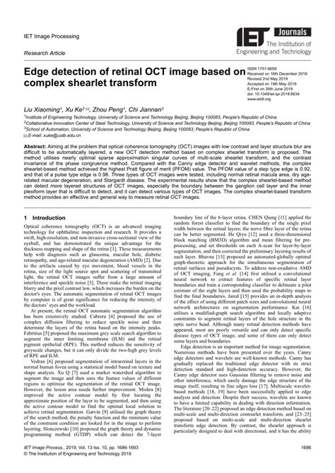 Pdf Edge Detection Of Retinal Oct Image Based On Complex Shearlet Transform