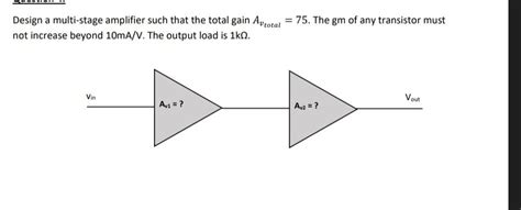 Solved Design A Multi Stage Amplifier Such That The Total