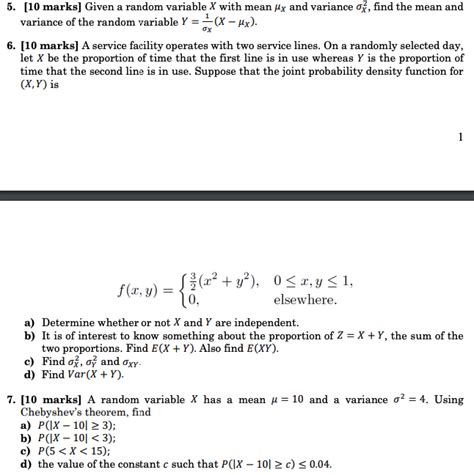 Solved Marks Given A Random Variable X With Mean Mx Chegg