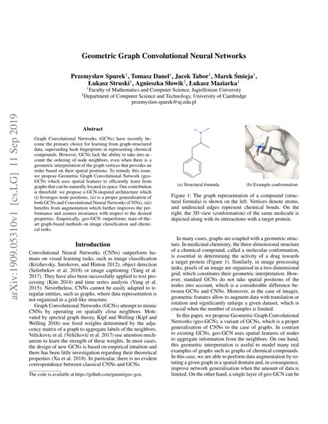 PDF Geometric Graph Convolutional Neural Networks