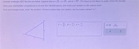 Solved Consider A Trangle Abc Like The One Below Suppose
