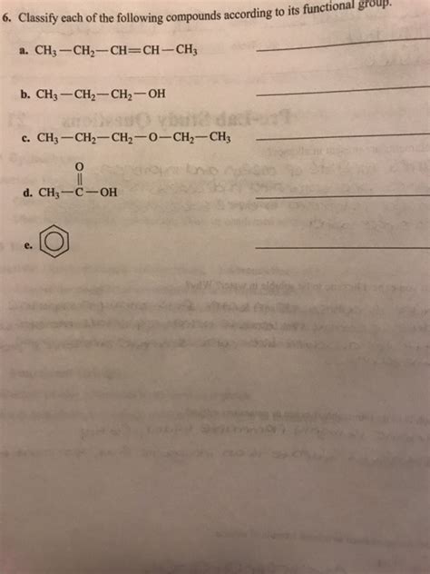Solved 6 Classify Each Of The Foll Owing Compounds Accor