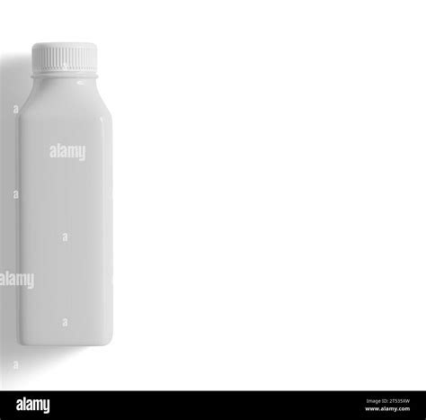 Plastic Bottle White Color And Solid Texture Rendering 3d Illustration