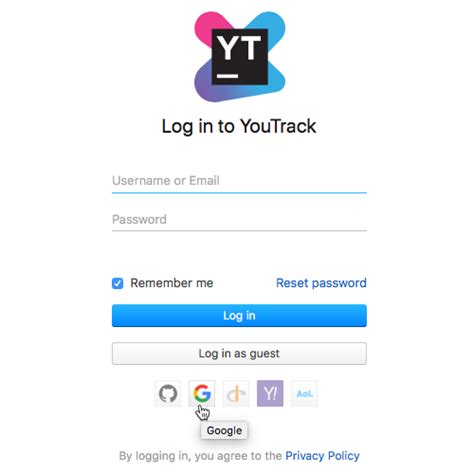 Google Auth Module YouTrack Cloud