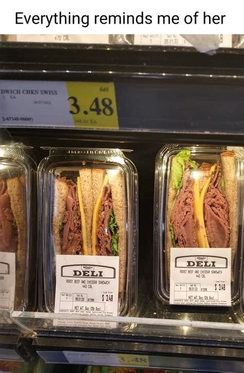 Everything Reminds Me Of Her Beef And Cheddar Sandwich 440 Cal Ifunny