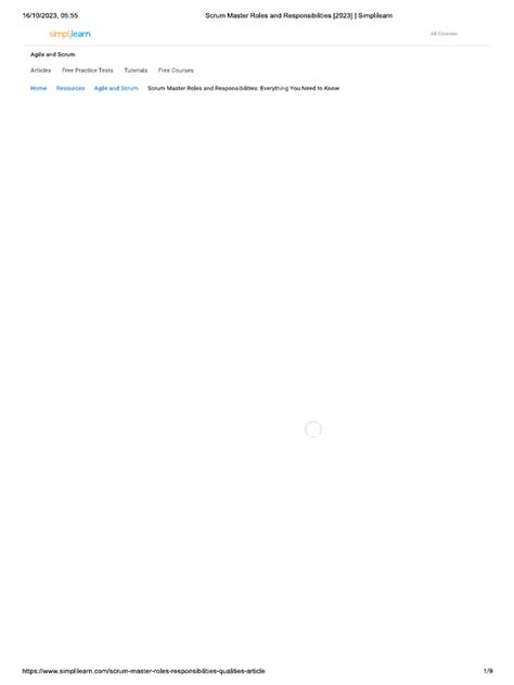 Scrum Master R And R Pdf