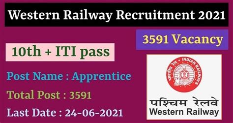 Western Railway Recruitment 2021 Apply 3591 Apprentice Posts