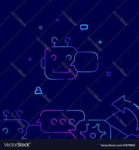 Robot Chat Bot Gradient Line Icon Royalty Free Vector Image