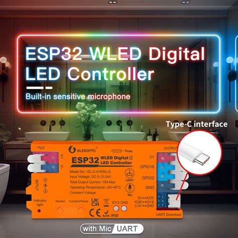 Gledopto Esp32 Wled Digital Pixel Led Controller With Micuart Wifi Gl