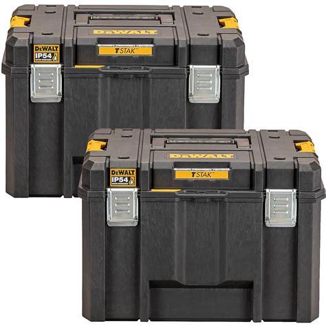 2x Dewalt Dwst83346 1 Tstak 20 Vi Deep Tool Storage Case Heavy Duty 23l No Tote