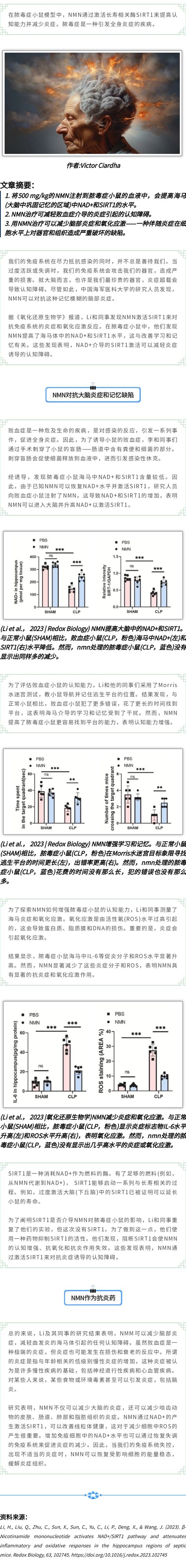 最新研究表明NMN可以减少炎症并恢复认知功能 卫格健康