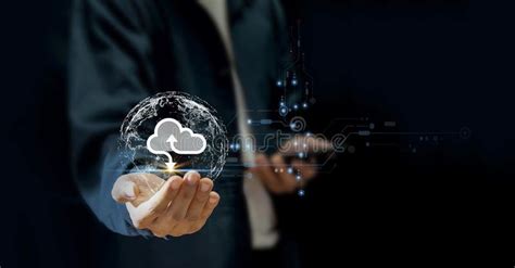 Cloud Computing Shown In Hand Cloud Technology Data Storage Data Transfer Network And Internet