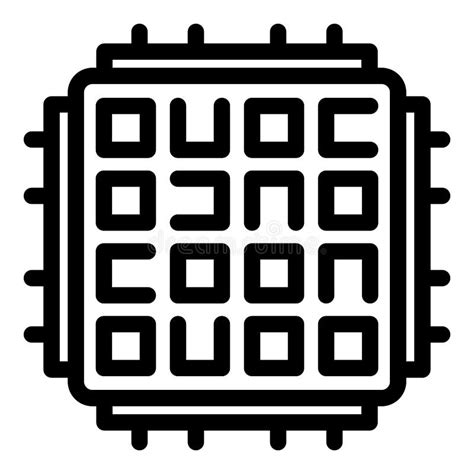 Processor Icon Outline Style Stock Vector Illustration Of High Cover 198310116