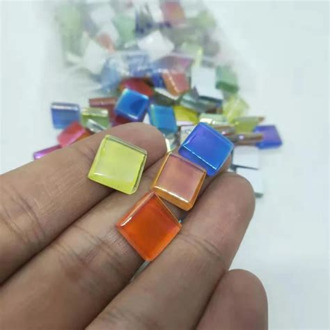 200 шт Хрустальная мозаика плитка глазурованная цветная квадратная поделка материалы для детей