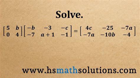 Solve Matrix Equation That Includes Matrix Multiplication Example YouTube