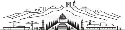 Mountain City Skyline With Ancient Architecture Monuments And