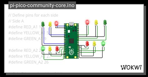 4way Traffic Light Wokwi Esp32 Stm32 Arduino Simulator