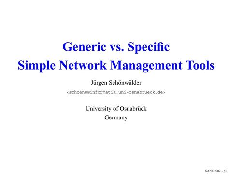 Generic Vs Specific Simple Network Management Tools