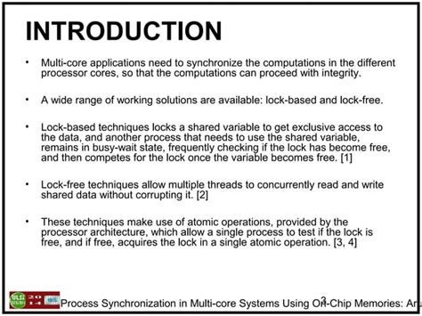 Process Synchronization In Multi Core Systems Using On Chip Memories Ppt
