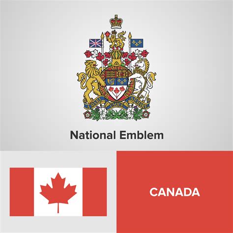 Canada National Emblem Map And Flag 343991 Vector Art At Vecteezy