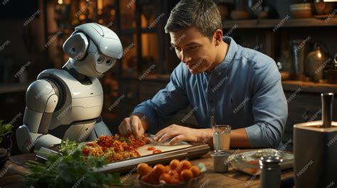 Domestic Robot And Home Assistant Robot Helper Or Housekeeper Premium