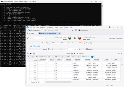 How To Compare Data In Two Tables In Mysql For Differences