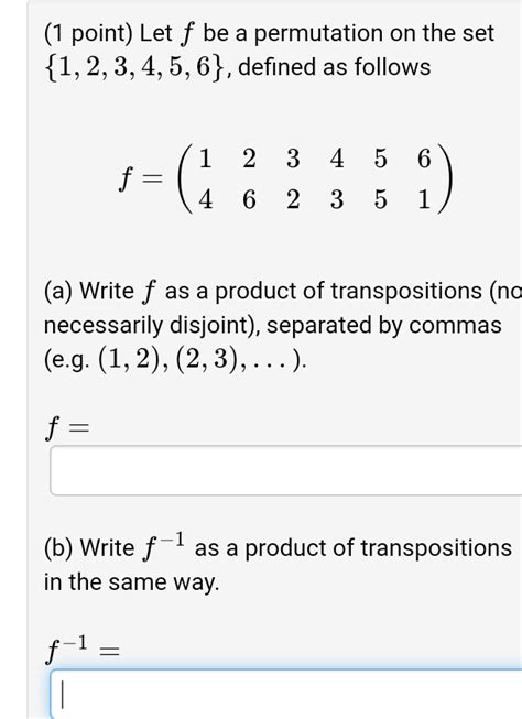 Solved Point Let F Be A Permutation On The Set Chegg