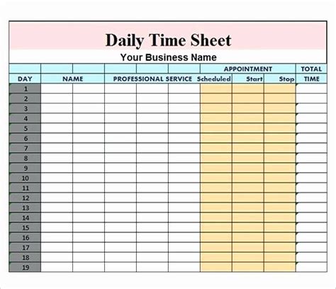 Excel Time Card Template