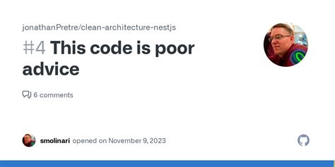 This Code Is Poor Advice Issue Jonathanpretre Clean Architecture Nestjs Github