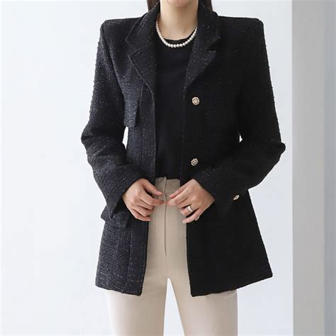 포스티 심플 테일러드카라 트위드 자켓fb042409jk0090c