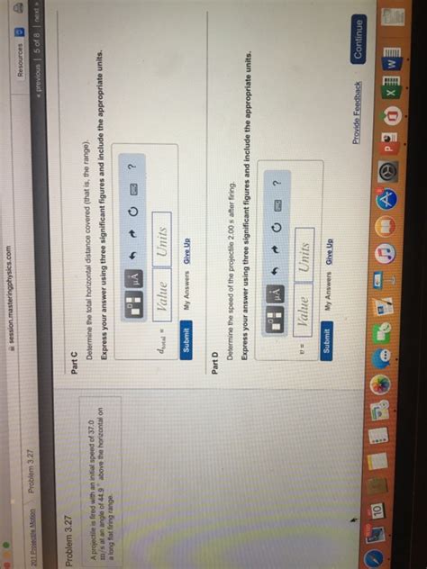 Solved A Projectile Is Fired With An Initial Speed Of 37 0