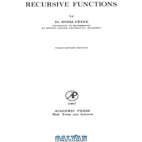 خرید و قیمت دانلود کتاب Recursive Functions ترب