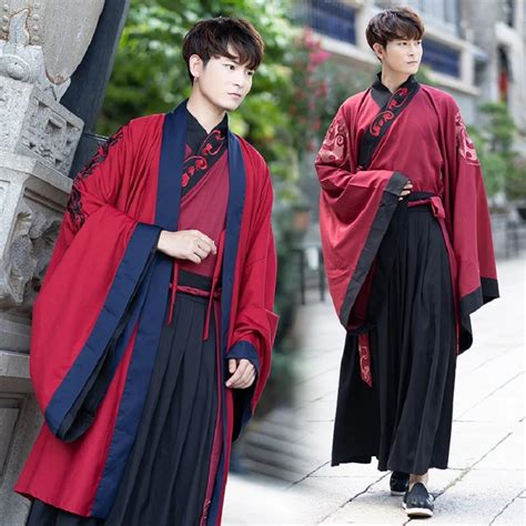 Buy Hanfu Ancient Chinese Costume Red Tops Coat Black