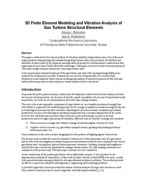 Pdf Structural Modeling And Analysis Of Gas Turbine Using 3d Elements