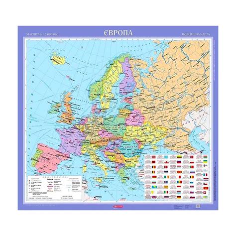 Купити Політична карта Європи 108х118 В наявності